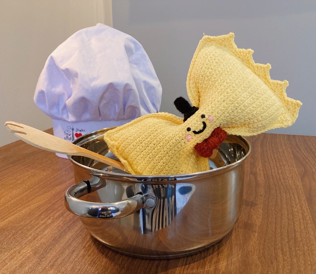 Fancy Farfalle Crochet Pattern - Beginner Cute Bowtie Pasta Plush - Etsy