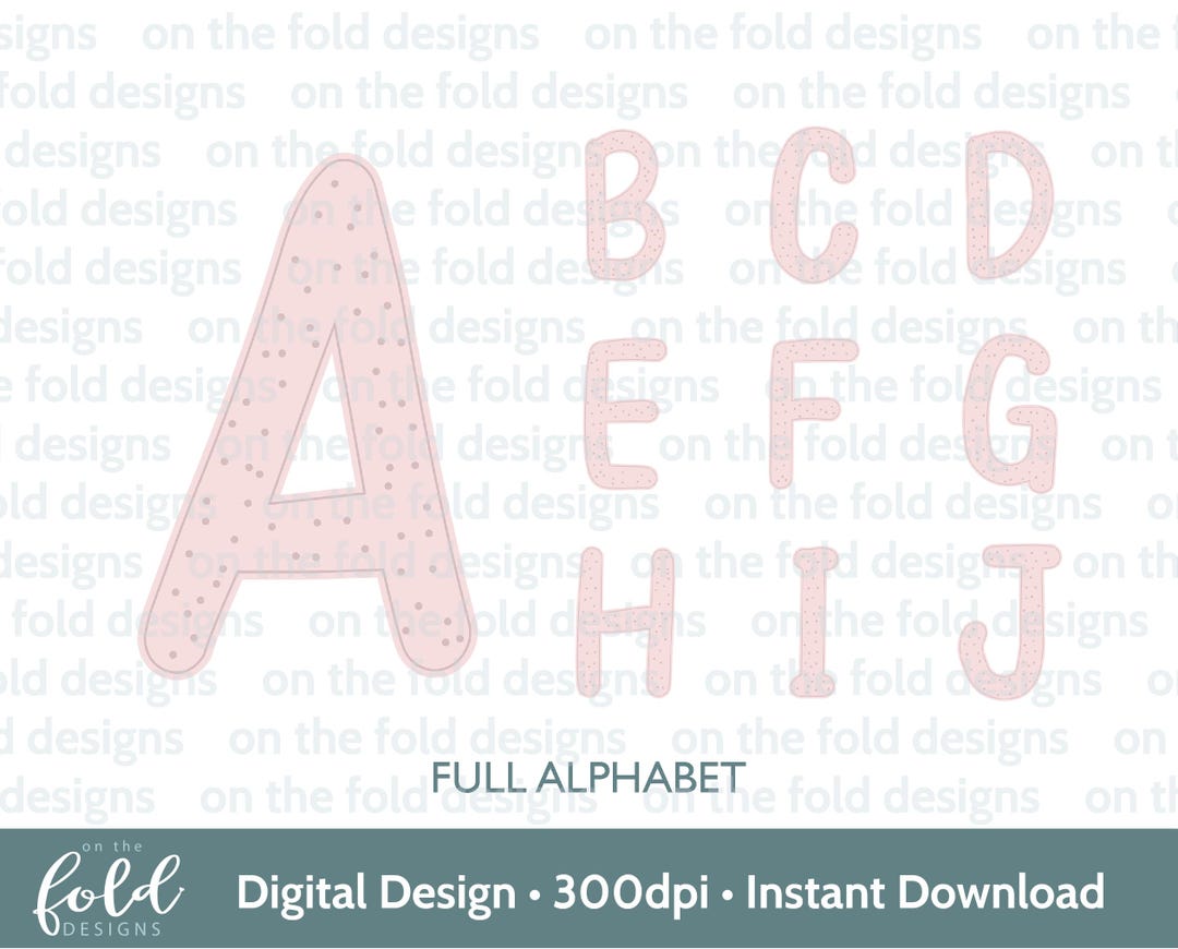 Pink Polka Dot Alphabet Set Clipartbirthday Sublimation UV DTF Dtg PNG ...