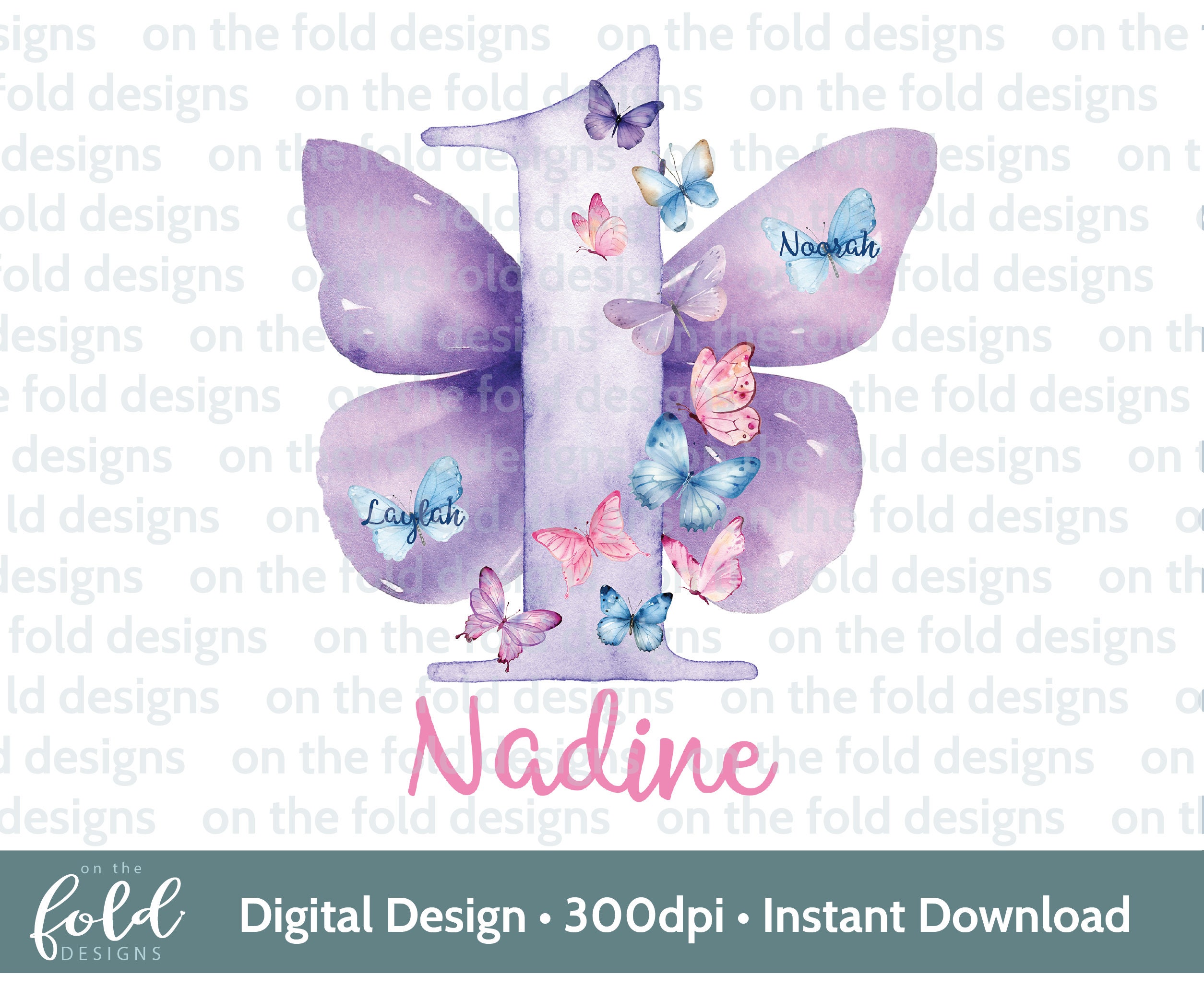 Butterfly Clipart 1st Birthday Number One Image PNG Instant Download ...