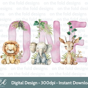 Safari Pink Clipart Jungle Animals PNG Transparent Clipart Instant ...