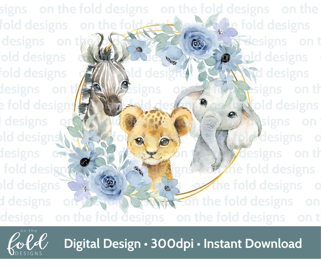 Safari Animal Floral Wreath Png Transparent Clipart With Instant ...