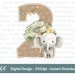 Safari 2nd Birthday, Clipart, Number Two PNG, Jungle Animal Sublimation ...