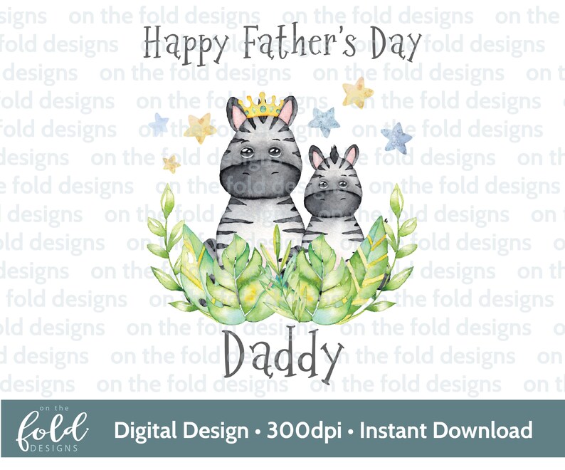 Happy Father's Day Daddy Clipart Zebra Safari - Etsy
