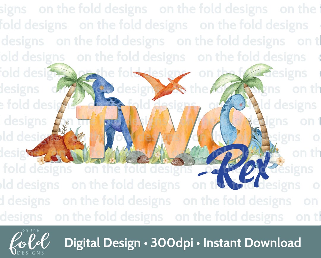 Dinosaur Number Two, 2nd Birthday, Dino PNG, Clipart Design Transparent ...