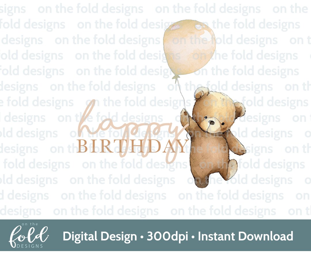 Teddy Bear, Balloon, Happy Birthday, Clipart, Gender Png, Sublimation ...
