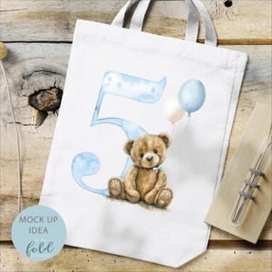 Teddy Bear Number Clipart, Blue Full Set, Birthday, Sublimation Uv Dtf ...