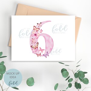 Butterfly Clipart, 6th Birthday, Number Six Image, Png Instant Download ...