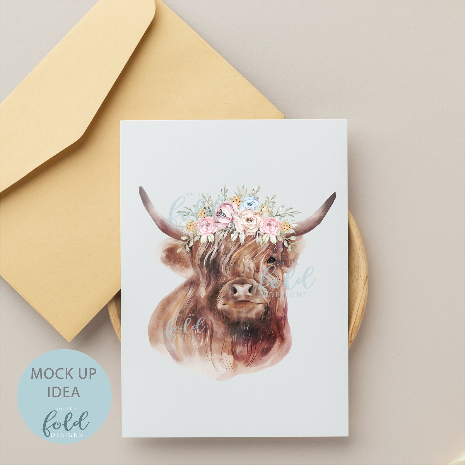 Highland Cow Floral Garland Headpiece Clipart Instant Download File ...