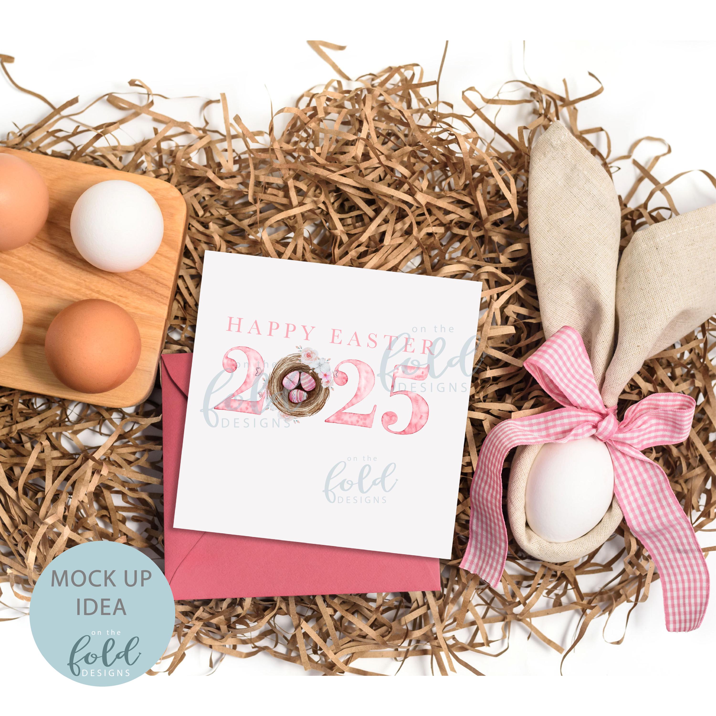 Happy Easter 2025 Clipart Pink Patel Colour PNG Instant Digital ...