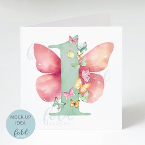 Butterfly Clipart 1st Birthday Number One Image PNG Instant Download ...