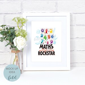 Multiplication Maths Rockstar Clipart Sublimation PNG Instant Digital ...