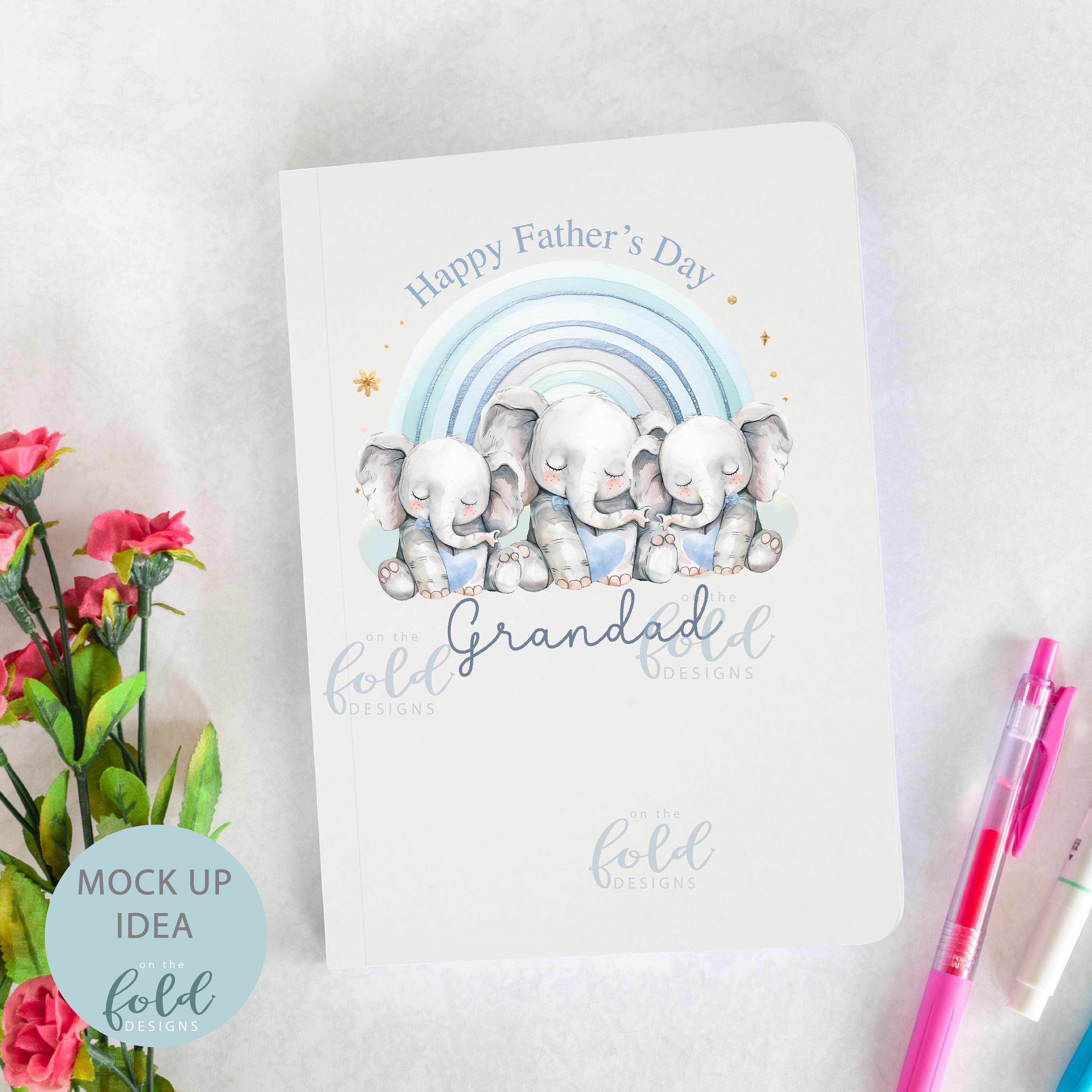 Fathers Day Grandad Clipart Elephant 1st Father's Day Blue Rainbow ...