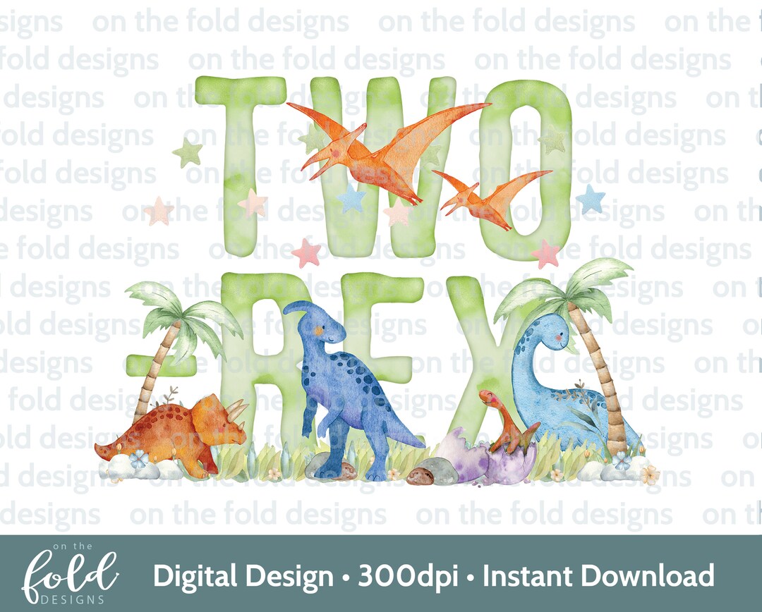 Dinosaur Number Two, 2nd Birthday, Dino PNG, Clipart Design Transparent ...