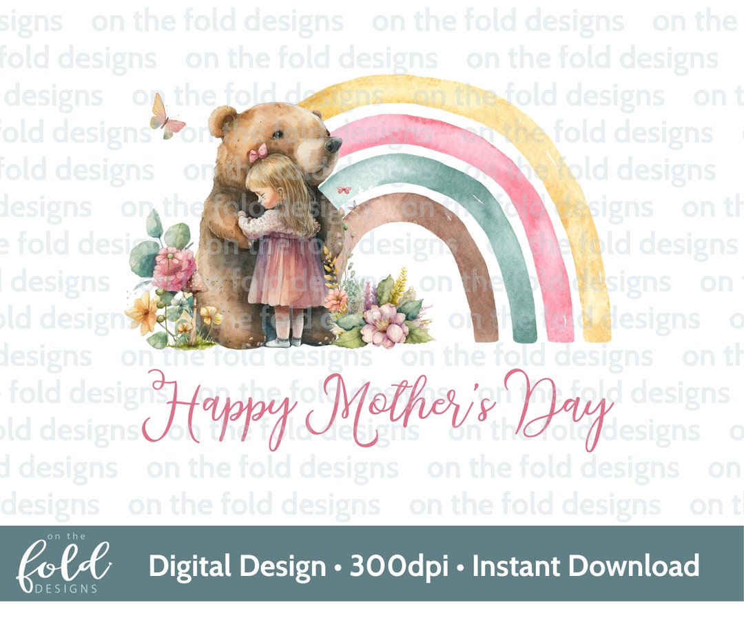 Mother's Day, Bear Hug, Mothering Sunday, Valentine, Png, Instant ...