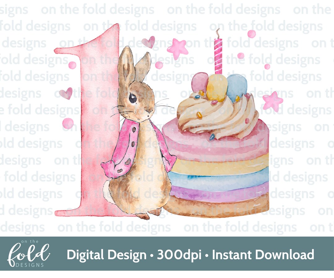 Flopsy Bunny Birthday Cake Pink Png Download Transparent - Etsy UK