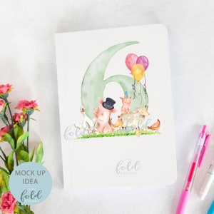 6th Birthday Farm Animal Clipart, Sublimation, Farmyard Fun, Birthday ...