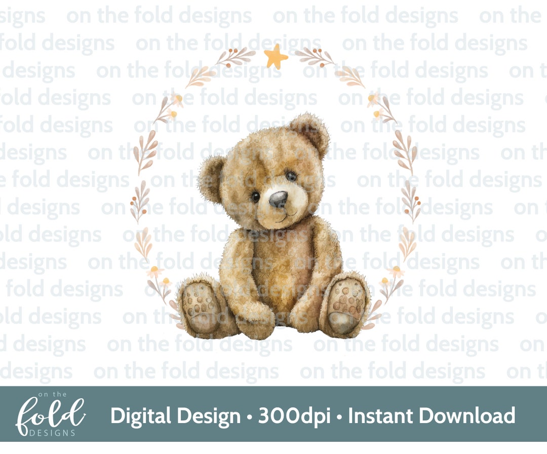 Teddy Bear, Teddy Wreath, Birthday, Clipart, Sublimation. PNG. Instant ...
