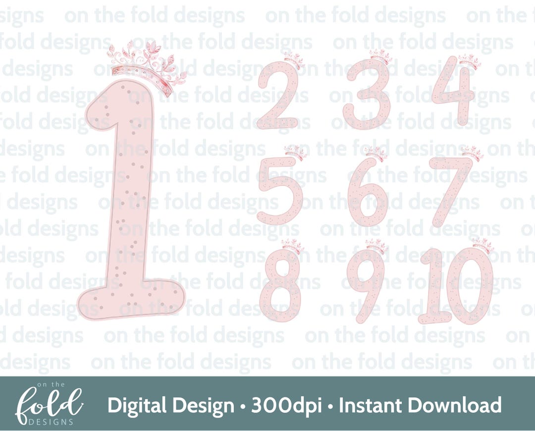 Pink Birthday Number Crown Clipart Bundle PNG (digital Download) - Etsy UK
