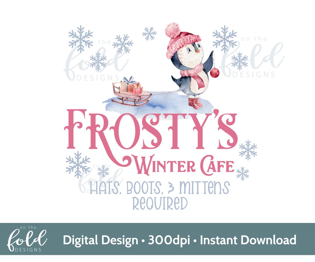 Frosty the Snowman Cafe Sign PNG Clipart for Sublimation Instant ...