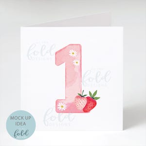 Strawberry 1st Birthday Clipart PNG Berry Number One Image Iron on ...