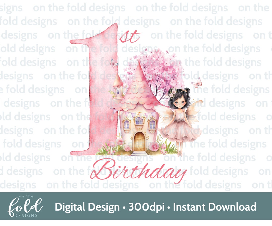 Fairy 1st Birthday. Clipart PNG Girl Print Transparent Background ...