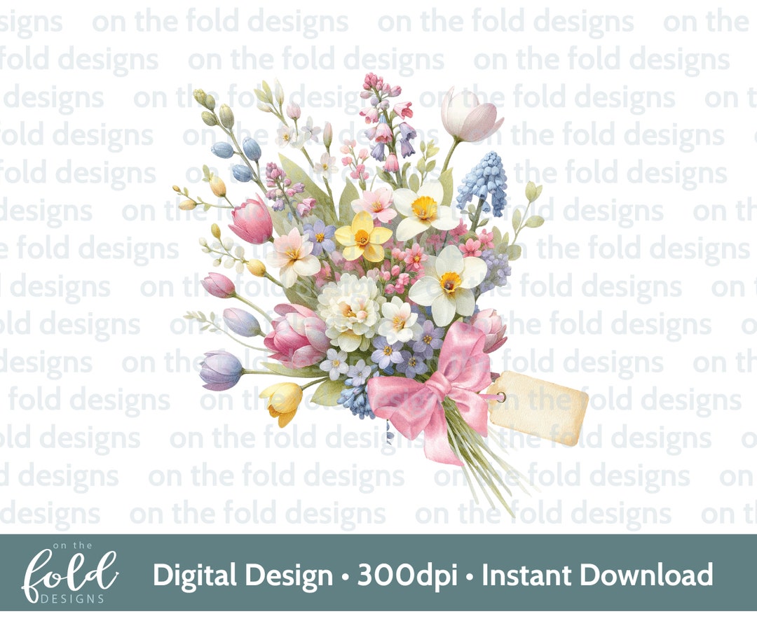 Flower Boquet Clipart Mother's Day, Floral PNG, Mum Birthday Thinking ...