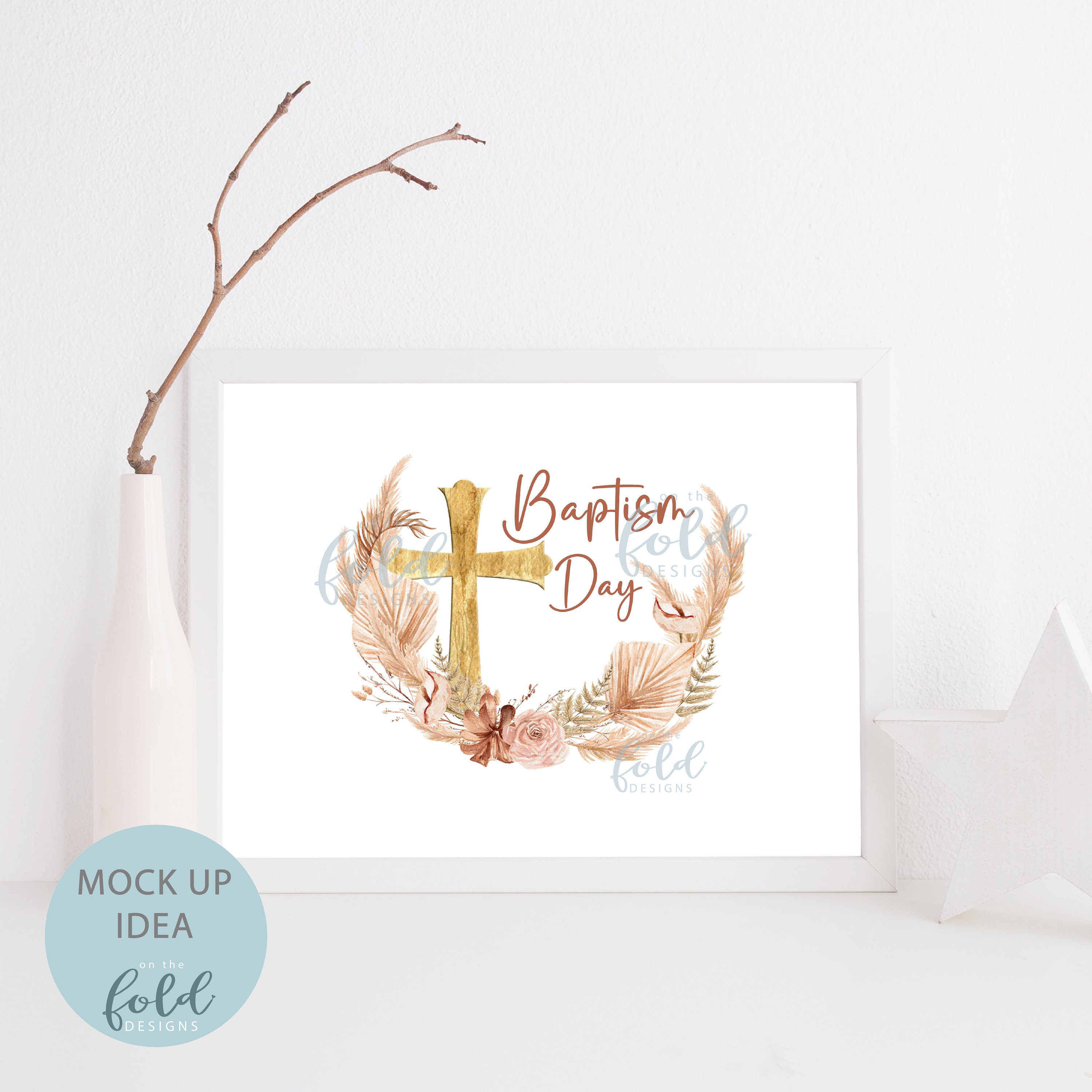 Christening Day Clipart, Baptism Cross PNG Sublimation Design Instant ...