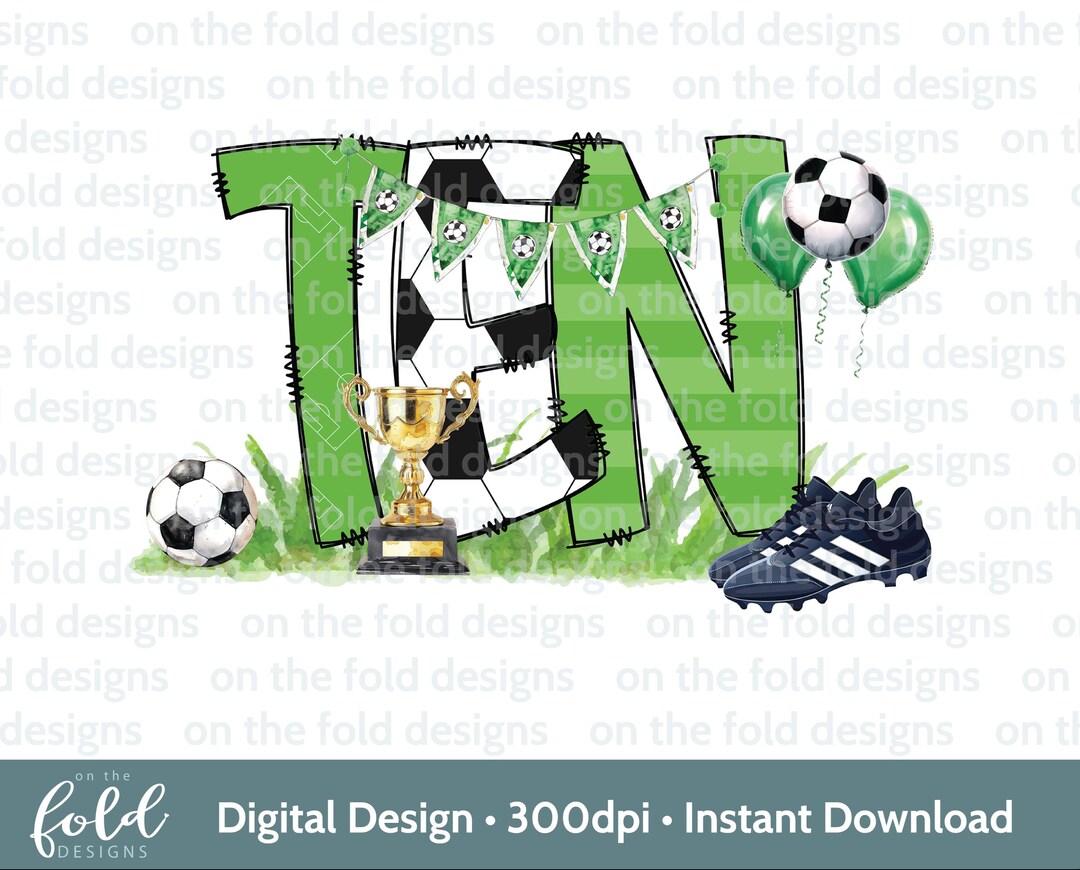 Football 10th Birthday Clipart Soccer Boy Tshirt Baby Vest Card Print ...