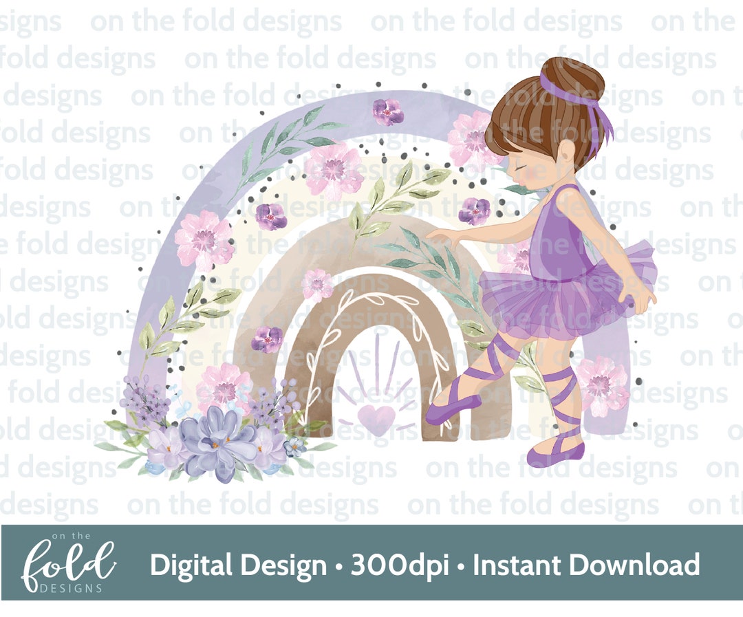 Ballerina Rainbow, Purple Ballerina, Ballet Clipart, Rainbow, Girls ...