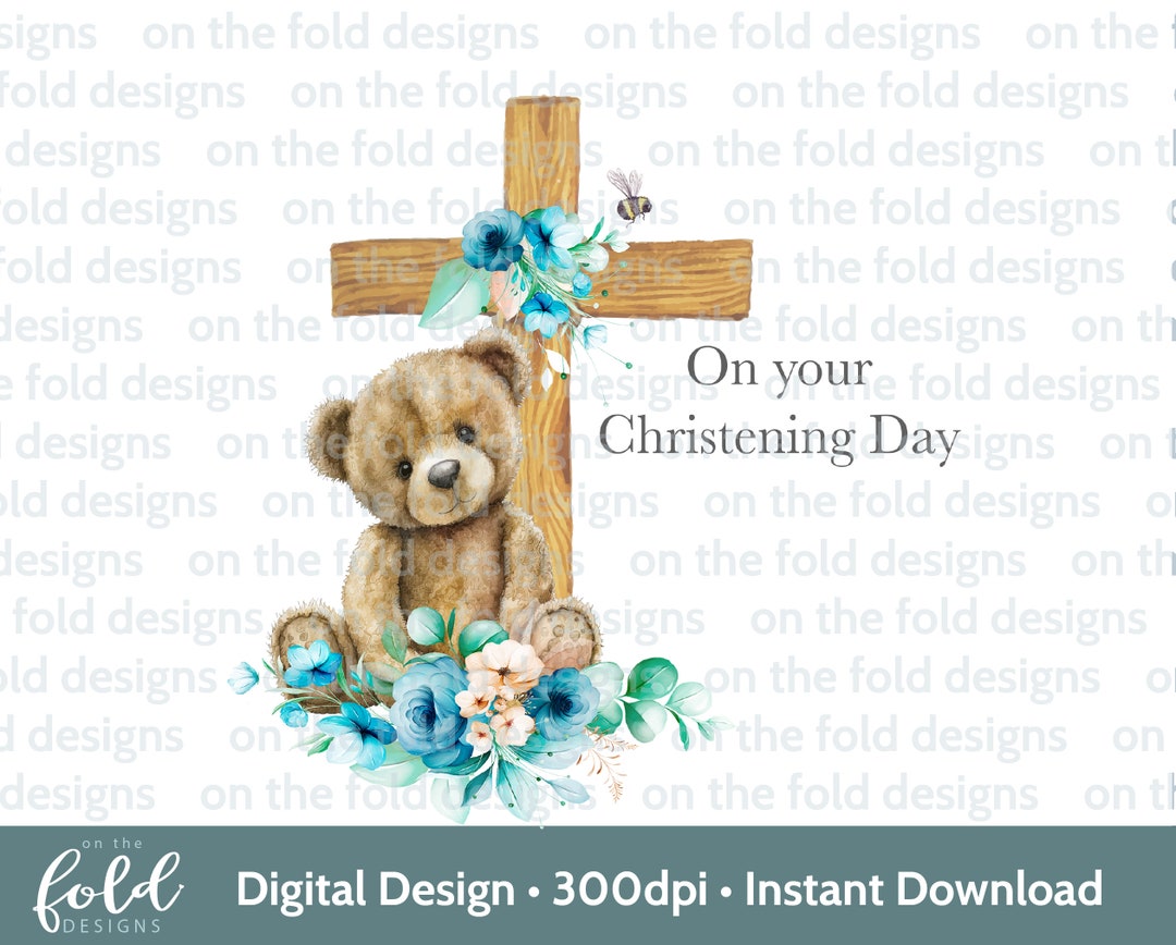 Teddy Bear Christening, Baptism, Naming Day, Holy Communion Cross, PNG ...