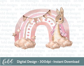 Flopsy Rabbit Pink Floral Scroll Banner Sublimation - Etsy
