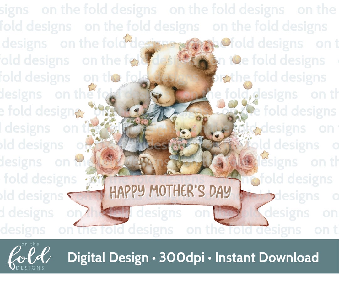 Mother's Day Teddy Bear Clipart: Mummy Bear PNG (digital Download) - Etsy