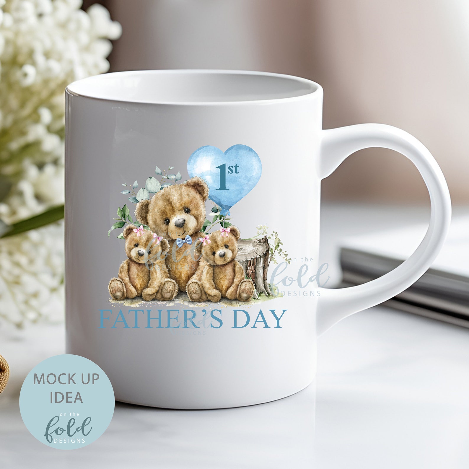 Twin Dad Teddy Bear 1st Fathers Day Clipart PNG Download Transparent ...