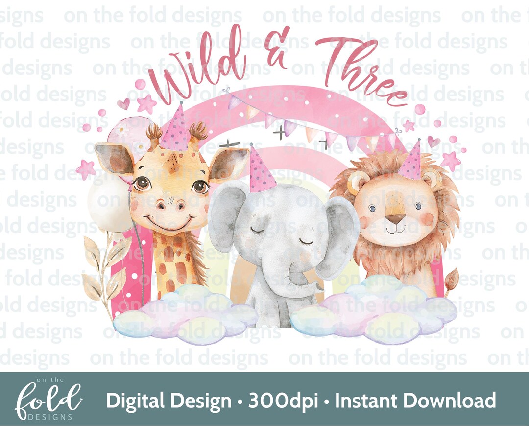 Wild Three & Safari Animal Rainbow Png Transparent Clipart Instant ...