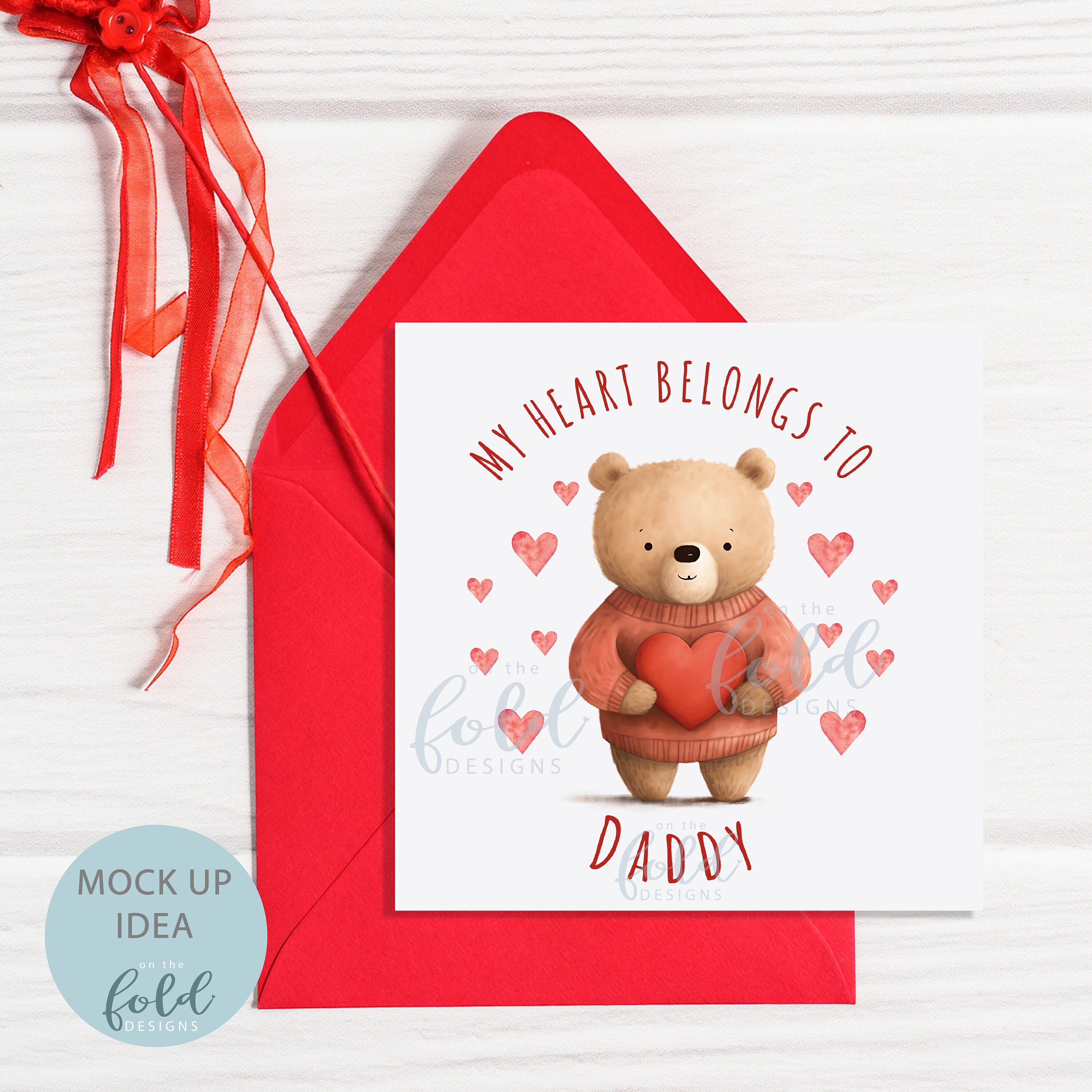 My Heart Belongs to Daddy Valentine Teddy Clipart Red Hearts PNG ...