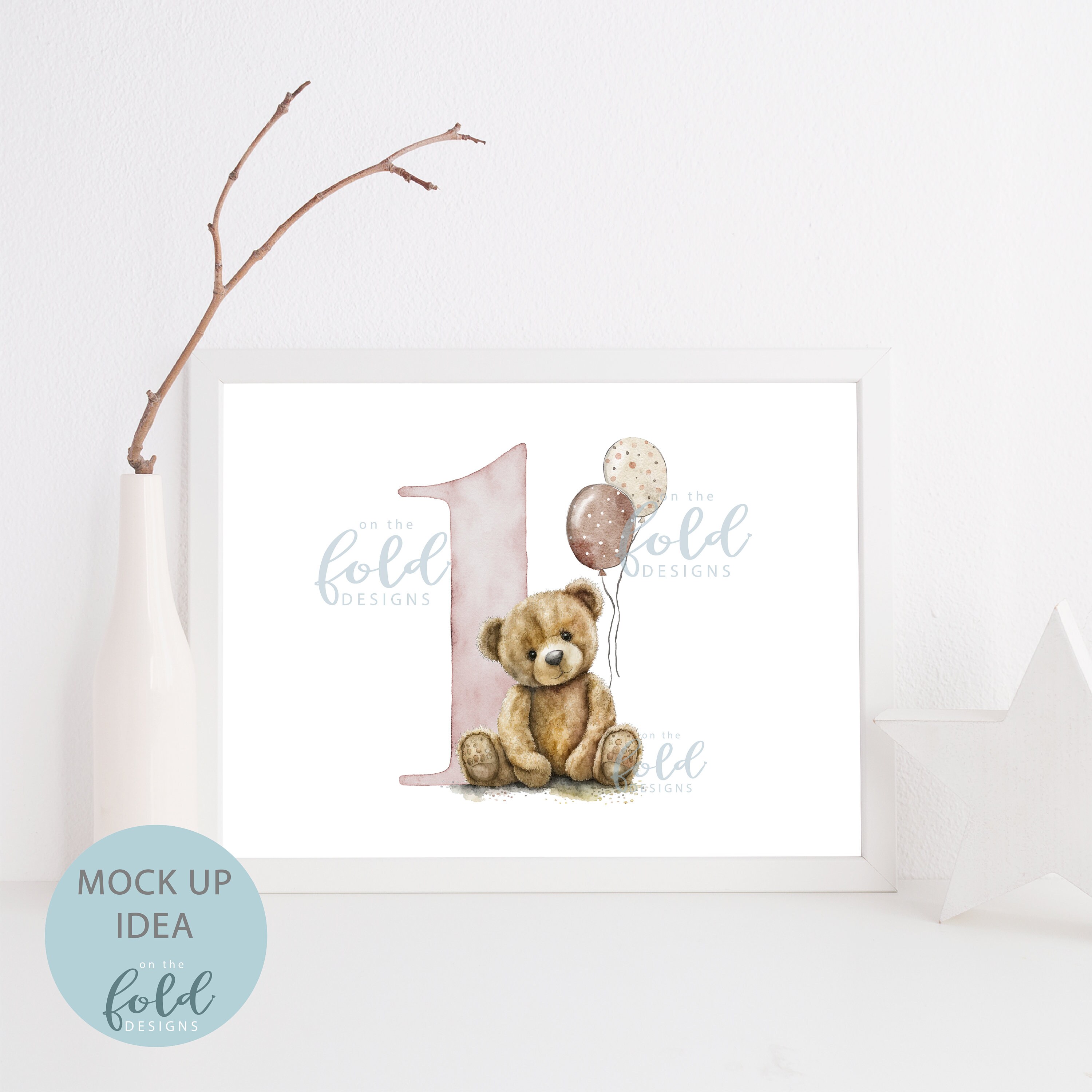 Teddy Bear Number 1 Balloons 1st Birthday Clipart - Etsy UK