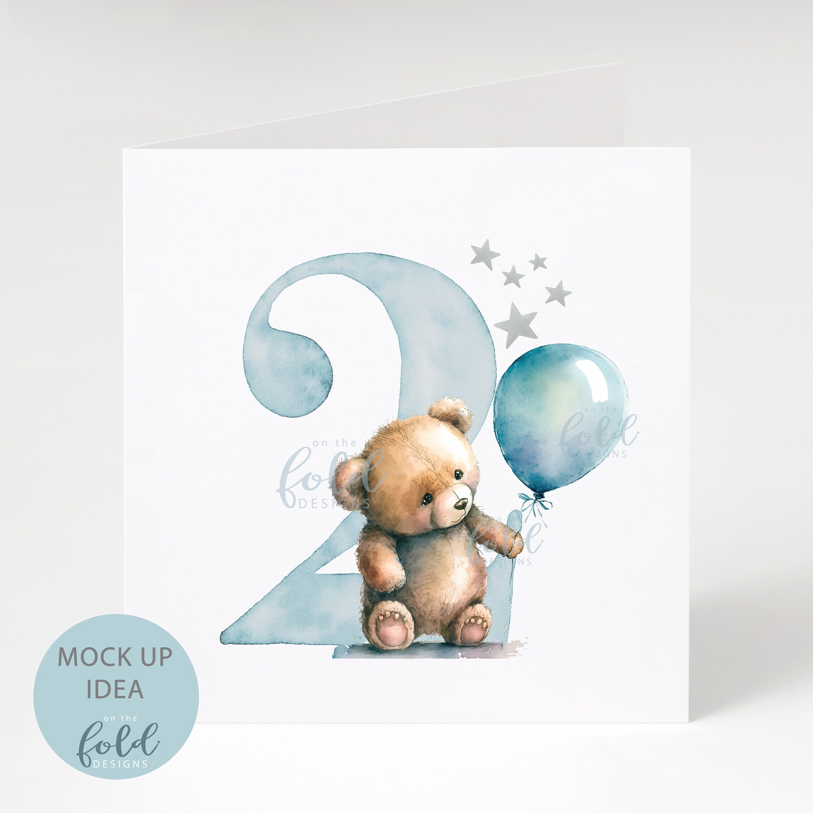 Teddy Bear 2nd Birthday Clipart, Neutral Balloons (PNG Digital Download ...