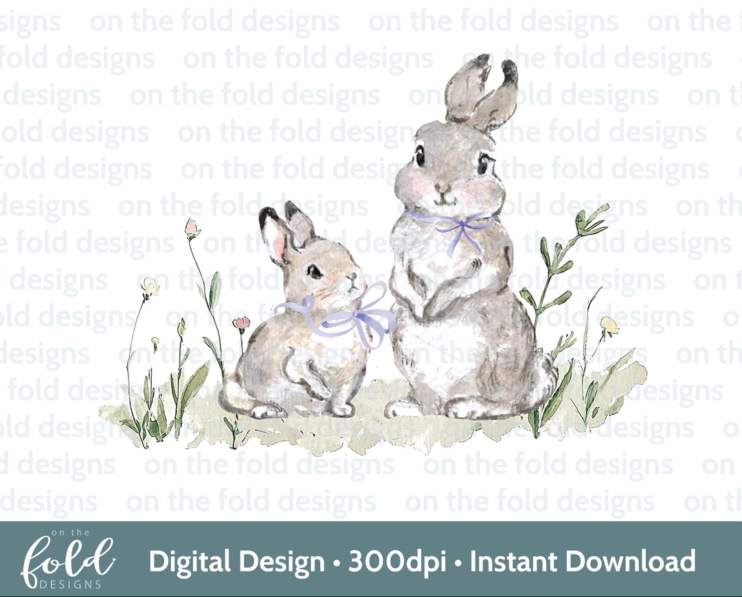 Bunny Clipart Handdrawn Rabbit Spring Garden Watercolour PNG Sketch ...