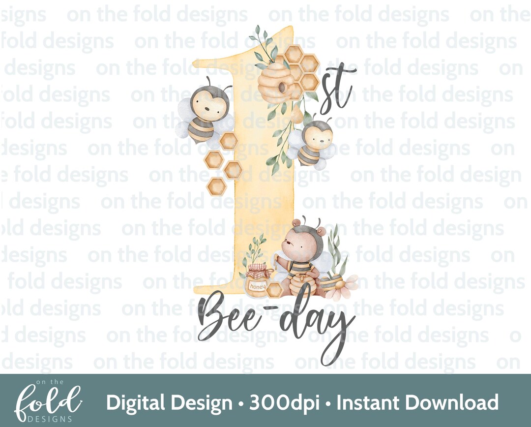 Bee First Birthday Clipart Png Transparent Background Honey Comb Bee ...