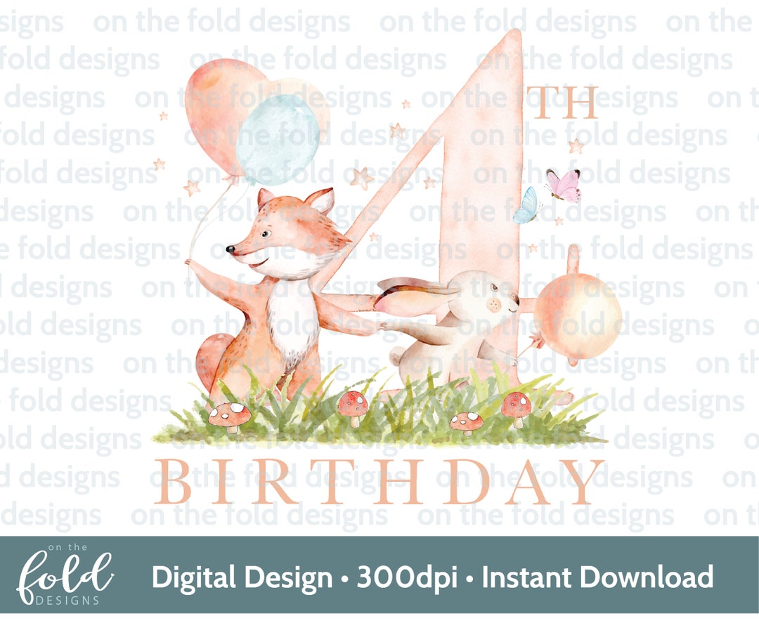 Fox and Rabbit, Png Download, Transparent Background, 4th Birthday ...