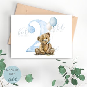 Teddy Bear 2nd Birthday Clipart, Balloons PNG (digital Download) - Etsy