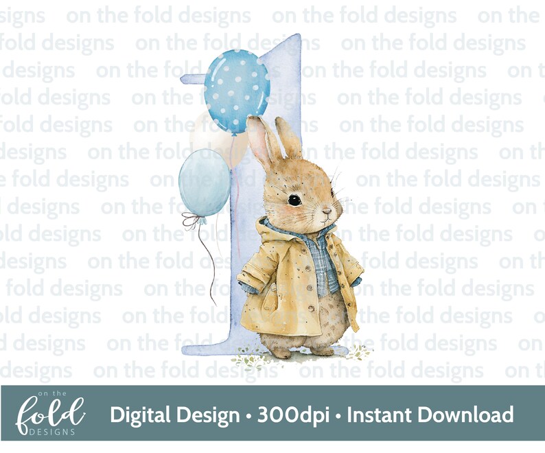 Bunny Rabbit 1st Birthday Png Clipart Transparent - Etsy