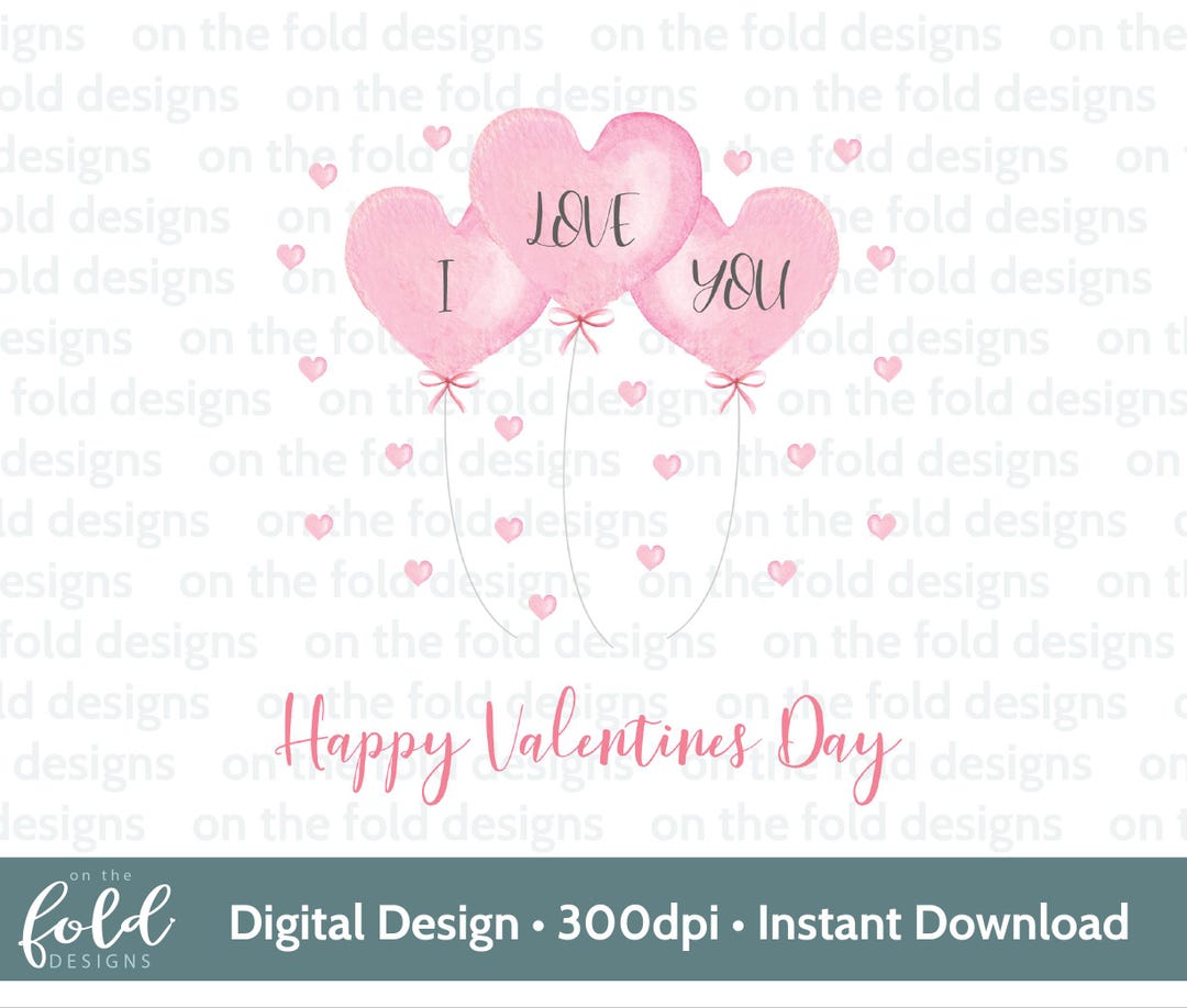 Valentine Pink Clipart Balloons PNG Love Heart Instant Digital ...