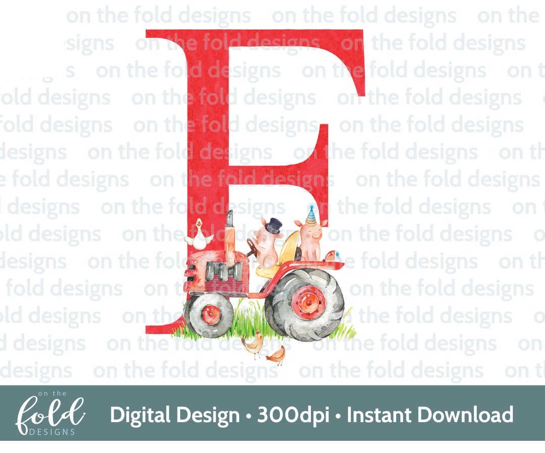 Farm Alphabet Letter F Clipart Red Tractor, Scarecrow PNG Clipart ...