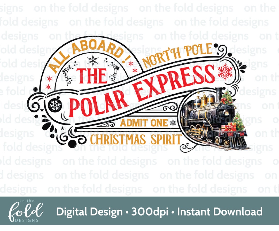 Polar Express Clipart, Christmas Train, T-shirt Design PNG, Train ...
