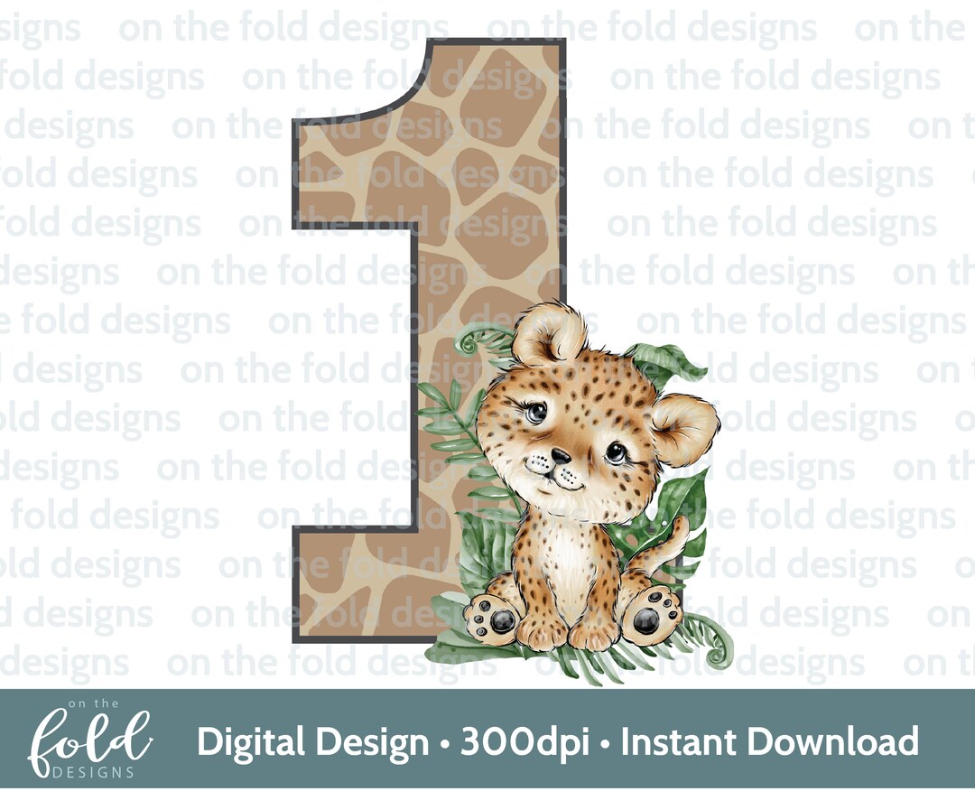 1st Birthday Number One Clipart, Safari Animal, Png, Transparent ...