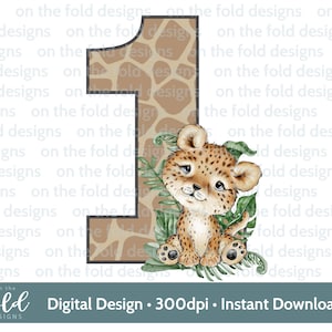 1st Birthday Number One Clipart, Safari Animal, Png, Transparent ...