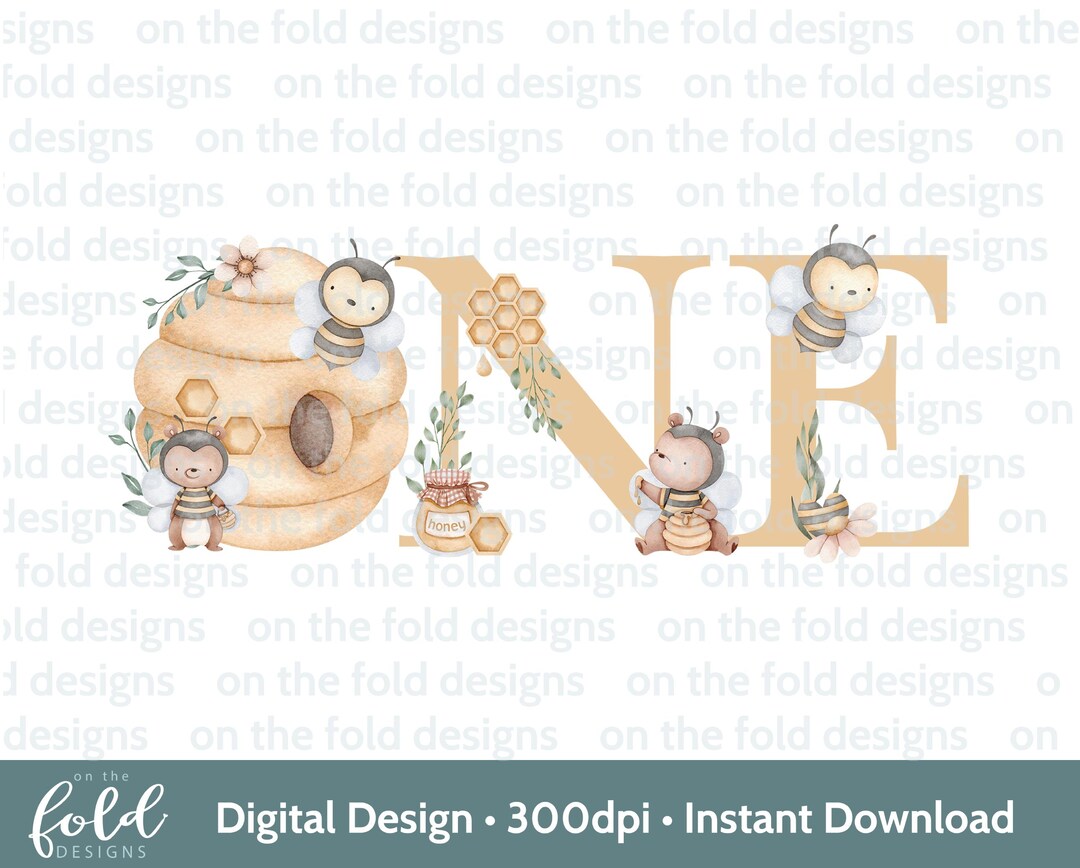 Bee First Birthday Clipart Png Transparent Background Honey Comb Bee ...