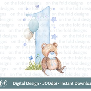Teddy Bear, Number One, Balloons, Png Download, Transparent Background ...