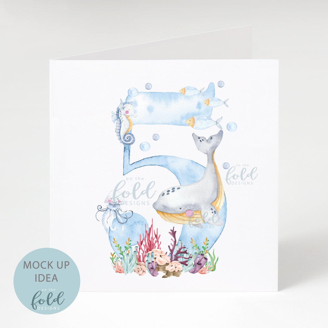 Under the Sea Birthday, Clipart, Number Five Png, Sublimation Party ...